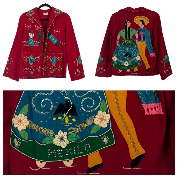 Vintage | Jackets & Coats | Vintage Mexican Hand Embroidered Appliqued ...